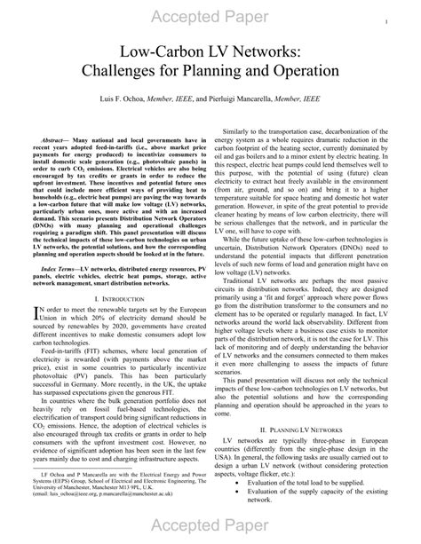 Pdf Low Carbon Lv Networks Challenges For Planning And Operation