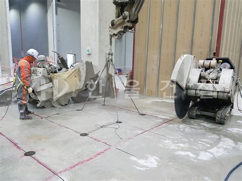 용인 물류센터 휠쏘 바닥컷팅 작업 시공사례 한울건설