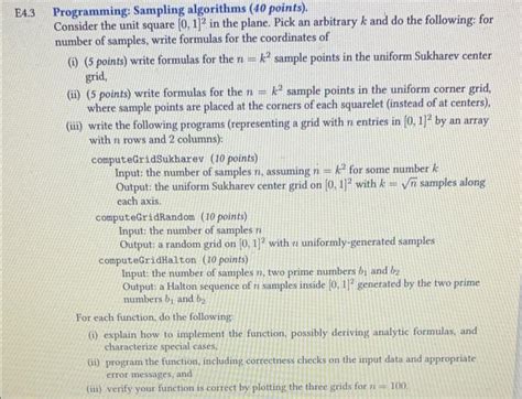 solved e4 3 programming sampling algorithms 40 points