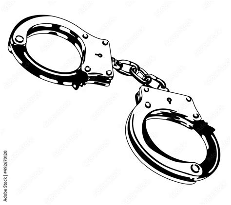 Handcuffs Clipart Illustration Of Handcuffs Black And White