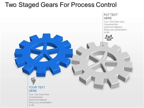 Two Staged Gears For Process Control Powerpoint Template Slide PPT Images Gallery PowerPoint