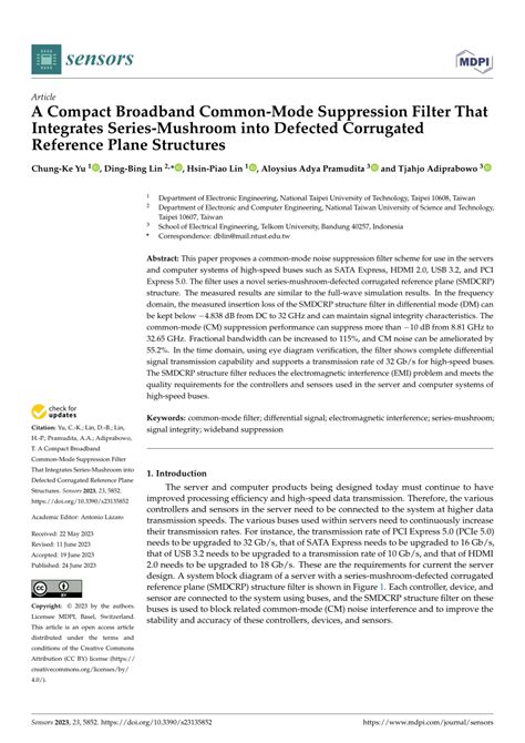Pdf A Compact Broadband Common Mode Suppression Filter That