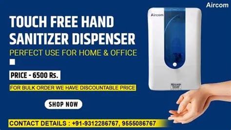Aircom Plastic Hand Senetizer Dispenser For Office Capacity 8 At Rs
