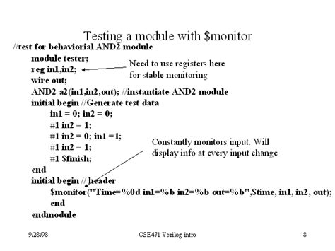 Testing A Module With Monitor