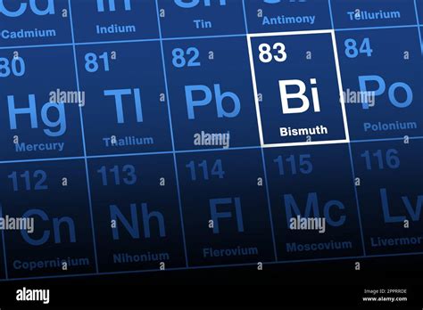 Bismuth Element With Symbol Bi On The Periodic Table Stock Vector Image And Art Alamy