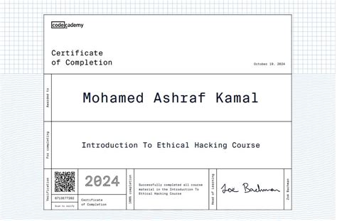 Ethicalhacking Cybersecurity Codecademy Lifelonglearning Mohamed Ashraf 11 Comments