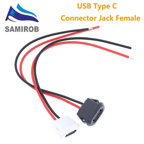 Giắc cắm đầu nối USB Type C Nữ Type C có khóa thẻ 3A Cổng sạc nhanh dòng điện cao USB C Ổ cắm