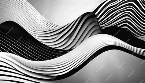 Vintage Abstract Black White Wave Background Premium Ai Generated Image