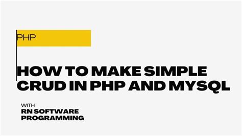 Ranjeet Yadav On Linkedin How To Make Simple Crud In Php And Mysql Can I Make App Using Php And