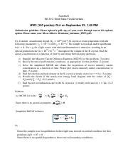 EE310 HW3 Solution Pdf Fall 2021 EE 310 Solid State Fundamentals HW3 100 Points DUE On