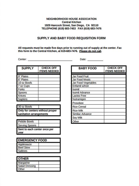 Free 6 Food Requisition Forms In Ms Word Pdf Excel