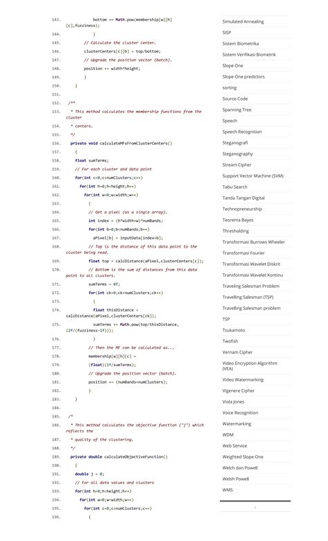 Algoritma Fuzzy C Means Fcm Java C Contoh Program Pdf