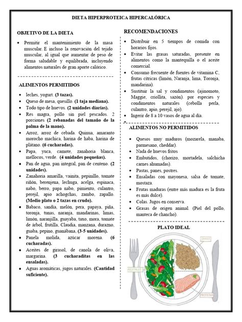 Dieta Hiperproteica HipercalÓrica Pdf Ensalada Alimentos
