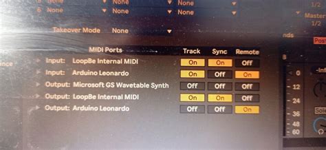 ableton receive midi from my arduino leonardo midi controller but i can´t map audio arduino