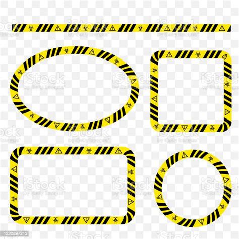 투명 효과 배경에서 요소 설계에 대한 간단한 세트 벡터 타원형 직사각형 원 사각형 경찰선 생체 위험 프레임 0명에 대한 스톡 벡터 아트 및 기타 이미지 Istock