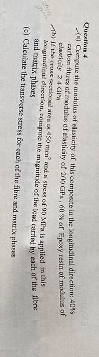 solved question 4 a compute the modulus of elasticity of