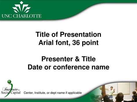 ppt title of presentation arial font 36 point presenter and title date