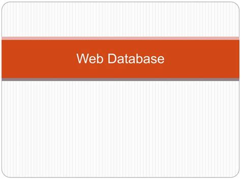 Webdatabasechapter4pptx Databases Computer Software And