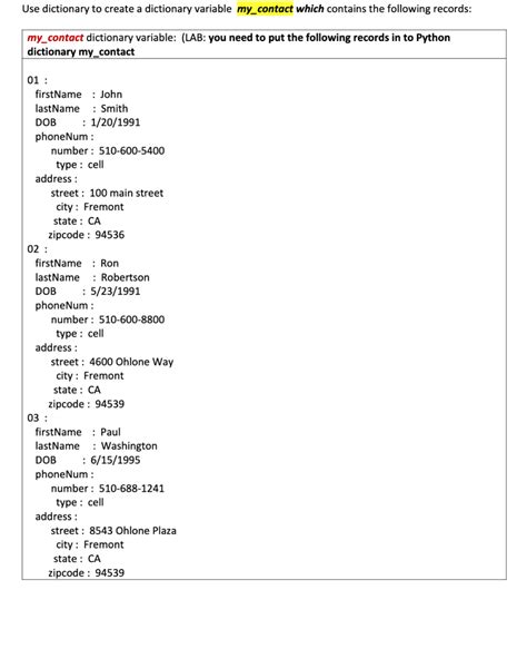 Solved Use Dictionary To Create A Dictionary Variable