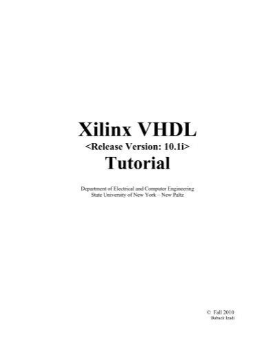 Xilinx Vhdl Tutorial 101pdf Engineering