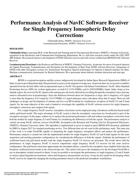 Pdf Performance Analysis Of Navic Software Receiver For Single