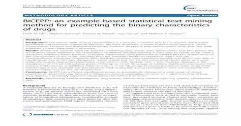 Bicepp An Example Based Statistical Text Mining Method For Predicting