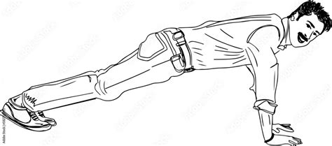 Man Performing Push Ups Silhouette Drawing Pencil Sketch Of A Babe Man Doing Push Ups