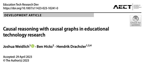 New Pub Causal Reasoning With Causal Graphs Published In ETRD EduTec Science