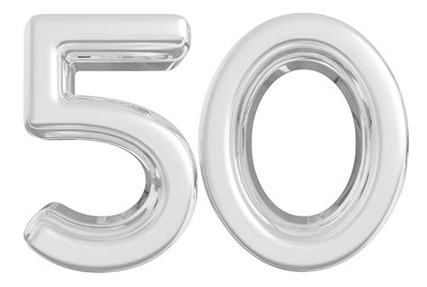 Silver 3d Number 50 36308950 Png