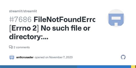 Filenotfounderror Errno 2 No Such File Or Directory Sourceyolofilesbestpt · Issue