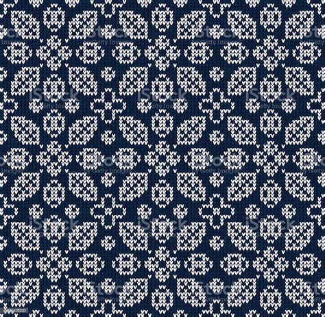 스 칸디 나 비아 겨울 크리스마스 니트 완벽 한 꽃 배경 패턴입니다 잎 열매 가을에 대한 스톡 벡터 아트 및 기타 이미지