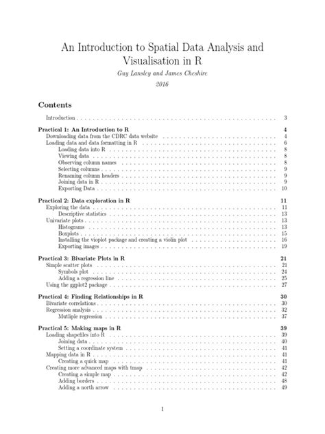 An Introduction To Spatial Data Analysis In R Pdf Comma Separated