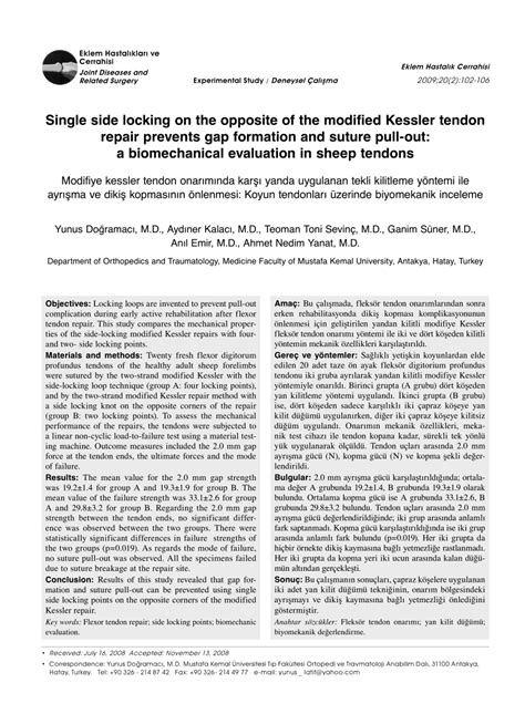 Pdf Single Side Locking On The Opposite Of The Modified Kessler