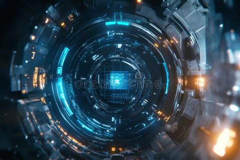 A Futuristic Holographic Cybersecurity Interface Displaying Glowing Ai Driven Firewalls