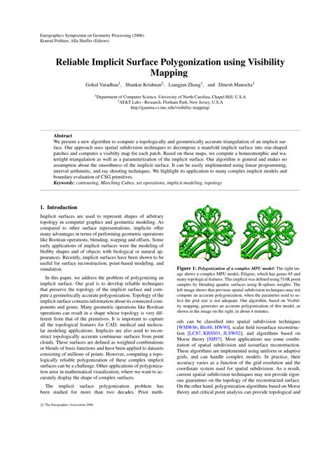 Pdf Reliable Implicit Surface Polygonization Using Visibility Mapping