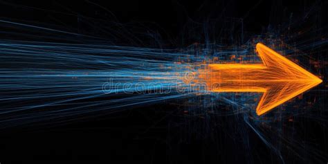 Dynamic Digital Arrow Symbolizing Progress And Direction With Vibrant Blue And Orange Lines