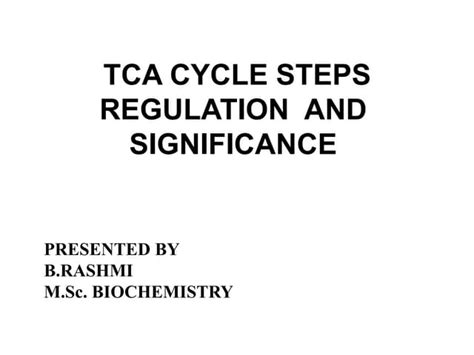 Tca Cycle Tricarboxylic Acid Cycle Pdf