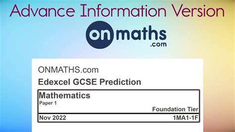 November 2022 Edexcel Predicted Maths Gcse Resit Paper 1 Foundation Exam 1ma1 1f Youtube