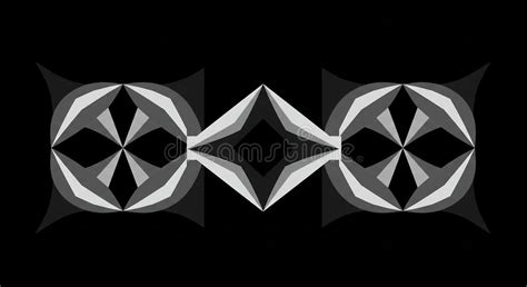 Geometric Abstract Art Composed Of Symmetrical Monochromatic Shapes On