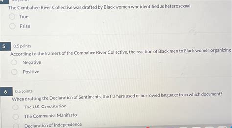Solved The Combahee River Collective Was Drafted By Black