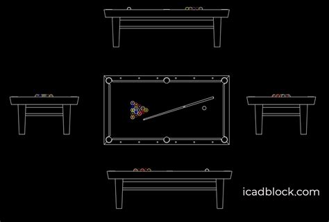 Pool Table Dwg Free In Autocad Icadblock