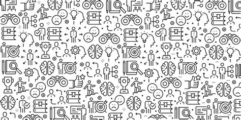 트렌디한 선형 스타일멘토링 및 훈련에 대 한 디자인 서식 파일의 요소 집합 선형 아이콘으로 원활한 패턴 관련 멘토링 및 교육벡터 벡터 배경 주제에 대한 스톡 벡터 아트 및