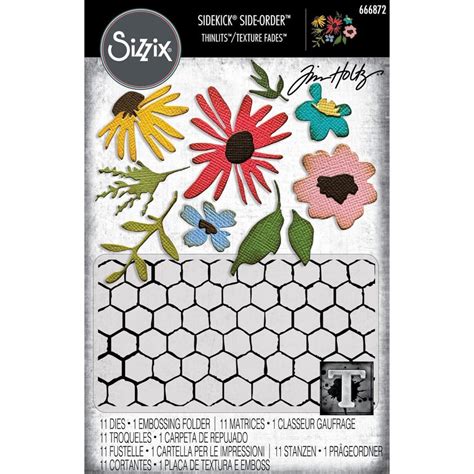Tim Holtz Sizzix Vault Side Order Floristry 2d Embossing Folder And Th