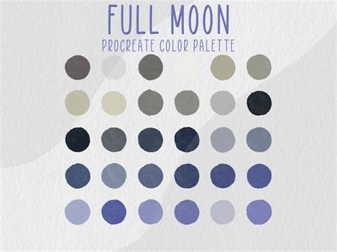 Color Palette 30 Full Moon Swatches For Procreate Etsy