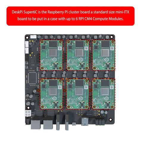 Buy Deskpi Super6c Cluster Mini Itx Board For Raspberry Pi Cm4