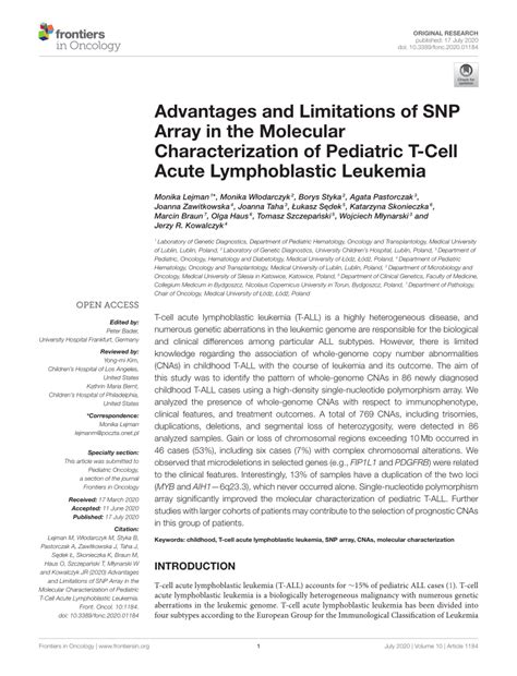 Pdf Advantages And Limitations Of Snp Array In The Molecular