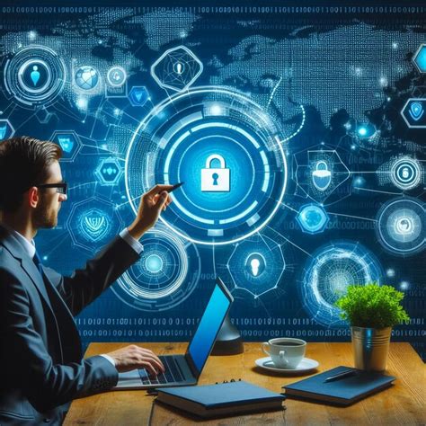 Premium Photo Hacker Using Laptop With Polygonal Padlock On Binary