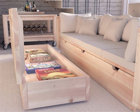 Diy Woodworking Plans For Modular Sofa With Built In Storage And Table Beginner Friendly Diy