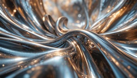 Fluid Metallic Swirls Create A Mesmerizing Abstract Design Generated Stock Illustration