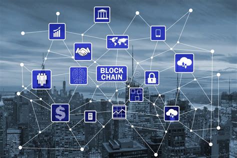 The Blockchain Concept In Database Management Stock Photo Image Of Communication Display